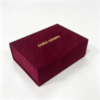 China Velvet Magnetic Jewelry Packaging Boxes Customized with Gold Foil Logo for sale