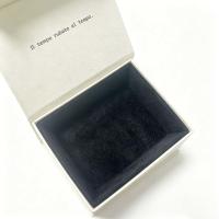 China Textured Paper Magnetic Jewelry Box with Black Foil Logo Flocked Sponge Insert for sale