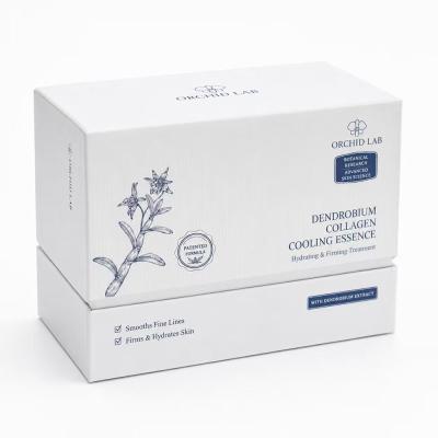 China Rigid Lid Base Skincare Gift Box Gold Foil with Paperboard Insert Custom for sale