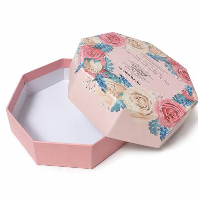 China Octagonal Shape Lid and Base Boxes Premium Custom Rigid Gift Packaging Box for sale