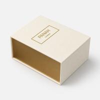 China Perfume Packaging Magnetic Closure Boxes Beige with Emboss Pattern Gold Foil for sale