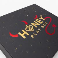 China EVA Insert Black Magnetic Gift Boxes Gold Foil Stamping UV Finished for sale