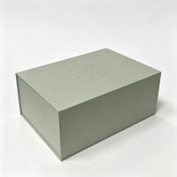 China Custom Green Magnetic Jewelry Box Embossed UV Finished with EVA Insert for sale