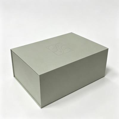 China Custom Green Magnetic Jewelry Box Embossed UV Finished with EVA Insert for sale