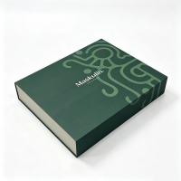 China Green Magnetic Jewelry Box Customized with EVA Insert Embossed UV Logo for sale