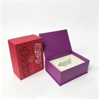 China Luxury Purple Magnetic Gift Box with Gold Foil / Pearl Cotton Insert for sale