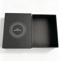 China Custom Rigid Lid and Base Gift Box with Black Card & White Silk Screen Printing for sale