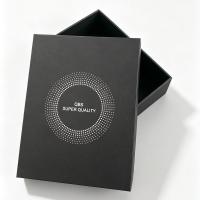 China Custom Rigid Lid and Base Gift Box with Black Card & White Silk Screen Printing for sale