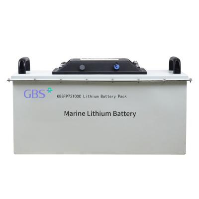 China GBS Lifepo4 200Ah Boat Battery IP67 Waterproof Liquid with 3000 Cycles and -20~65C Operating Temp GBSFP72100C 7.68KW for sale