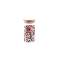 China 300ml Cylinder Glass Storage Containers with Airtight Bamboo Lids 560℃ for sale