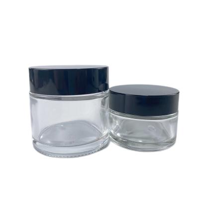 China 30ml Round Transparent Cosmetic Glass Jar for Eye Cream and Skin Care Cream for sale