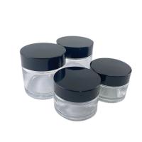 China Clear Glass Jars 30ml to 1000ml with Bronze Gold Lids for Cream Lip Balm for sale