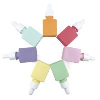China Square 15ml Glass Dropper Bottle Macaroon Frosted Color for Essential Oil Cosmetic Serum for sale