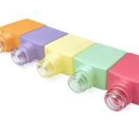 China Square 15ml Glass Dropper Bottle Macaroon Frosted Color for Essential Oil Cosmetic Serum for sale