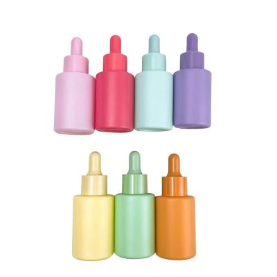 China Frosted Matte 30ml 1oz Glass Dropper Bottle for Essential Oil Cosmetic Serum for sale