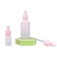 China Pink Gradient Color Square Dropper Bottle  Serum Luxury Empty 20ml 30ml 50ml 100ml for sale