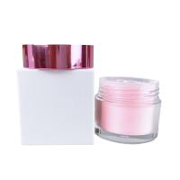 China Round Bottom Frosted Cosmetic Cream Jar PET 30ml 50ml High Impact Resistance Clear Plastic for sale