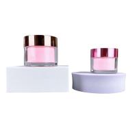 China Round Bottom Frosted Cosmetic Cream Jar PET 30ml 50ml High Impact Resistance Clear Plastic for sale