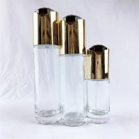 China Clear Luxury Skincare Glass Bottle Set 20ml to 100ml Custom Cosmetic Packaging for sale