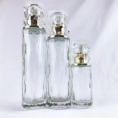China 50g Frosted Crown Glass Eye Cream Jar Customizable Cosmetic Packaging for sale