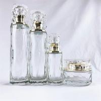 China 50ml 100ml Cosmetic empty glass jar with gold cap for sale
