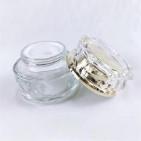 China 50ml 100ml Cosmetic empty glass jar with gold cap for sale