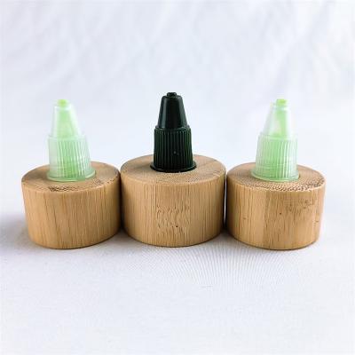 China 24/410 28/410 Disc Top Caps with Bamboo Collar for Lotion Cosmetics 0.08cc 0.2cc for sale