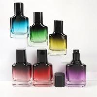 China Portable 30ml Gradient Glass Perfume Bottle with Black Sprayer and Cap for Fragrance for sale