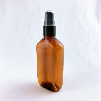 China 20ml Rectangle Amber Glass Essential Oil Bottle with Screw Cap Empty Boston Perfume Spray Bottle for sale