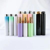 China 10ml Fine Mist Glass Spray Bottle Black Aluminum Travel Luxury Perfume Bottle for sale