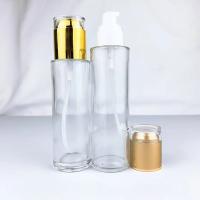 China Custom Cosmetic Glass Jars Set 20ml to 120ml Crystal White for Cream Lotion Packaging for sale