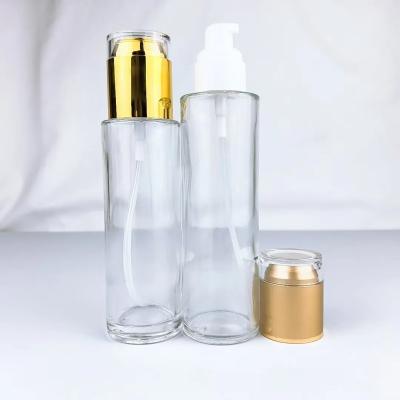 China Custom Cosmetic Glass Jars Set 20ml to 120ml Crystal White for Cream Lotion Packaging for sale