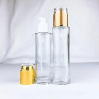 China Gold Glass Set Packaging Skin Care Lotion Bottle Face Cream Jars 20ml to 120ml for sale