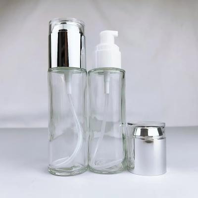 China Glass Luxury Cosmetic Cream Bottle 20ml to 120ml Custom Cosmetic Packaging for sale