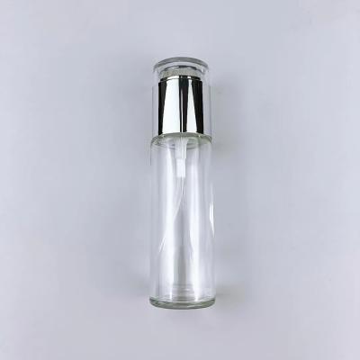 China Transparent Glass Cosmetic Bottle with Sprinkler for Lotion Body Wash Shampoo 20ml to 120ml for sale