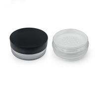 China Plastic Loose Powder Case with Sifter Screw Black Lid 20ml Empty Cosmetic Jar for Eye Cream Shadow for sale