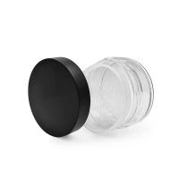 China Plastic Loose Powder Case with Sifter Screw Black Lid 20ml Empty Cosmetic Jar for Eye Cream Shadow for sale