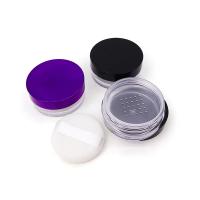 China Empty Plastic Loose Powder Jar 20ml Cosmetic Packaging Round Cap Cylinder Customizable for sale