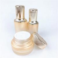 China Custom Crystal White Glass Jars Set 20ml to 120ml for Skin Care Cream and Face Cream Packaging for sale
