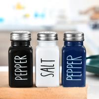 China Customizable Crystal White Glass Spice Jars Set 20ml to 120ml for BBQ Salt and Pepper Shakers for sale
