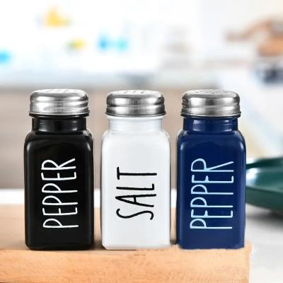China Customizable Crystal White Glass Spice Jars Set 20ml to 120ml for BBQ Salt and Pepper Shakers for sale