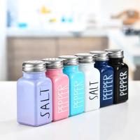 China Customizable Crystal White Glass Spice Jars Set 20ml to 120ml for BBQ Salt and Pepper Shakers for sale
