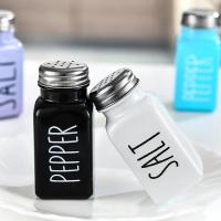 China Customizable Crystal White Glass Spice Jars Set 20ml to 120ml for BBQ Salt and Pepper Shakers for sale