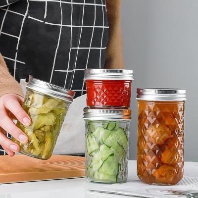 China 4oz 10oz 16oz Canning Jelly Jam Storage Jar With Sealed Silver Cap for sale