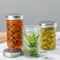China High Borosilicate Glass Food Storage Jar 16 oz with Silver Gold Lid for Sublimation Candle Mason Jars for sale