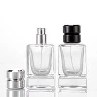 China Perfume Glass Spray Bottles Thick Bottom Crimp Neck Square Parfum Bottle for sale