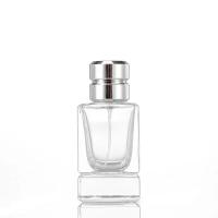 China transparent square convenient perfume spray bottle empty 50ml bayonet thick bottom perfume bottle for sale