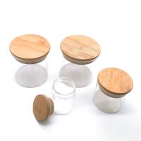 China Borosilicate Glass Food Storage Jars 10oz with Bamboo Lid Silicone Seal for sale