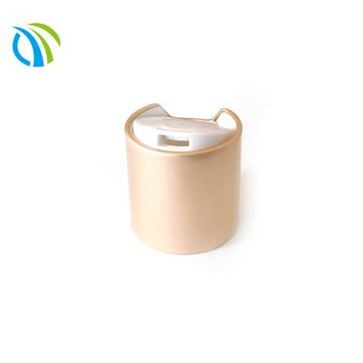 China 24 410 Disc Top Caps Matte Gold Aluminum Flip Top Bottle Cap 0.1-0.4cc for sale