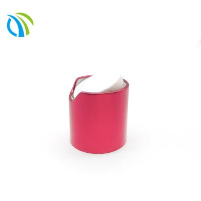 China 0.4ml 20/410 Disc Top Cap Shiny Gold Aluminum Flip Top Bottle Cap for Shampoo for sale